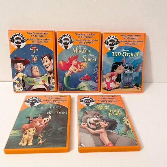 Disney | Other | 5 Read Along Dvds Lion King Little Mermaid Toy Story ...
